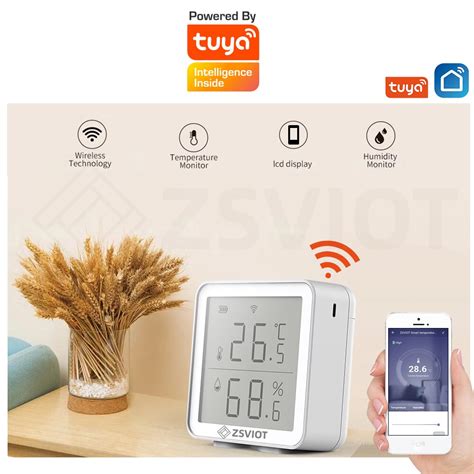Tuya Wifi 24g Termometer Lcd Display Sensor Smart Grandado