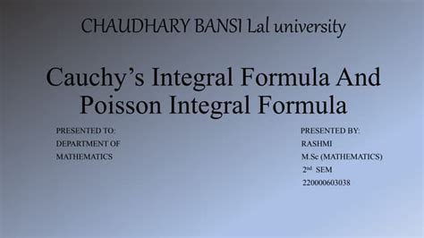 Cauchy Integral Formulapptx