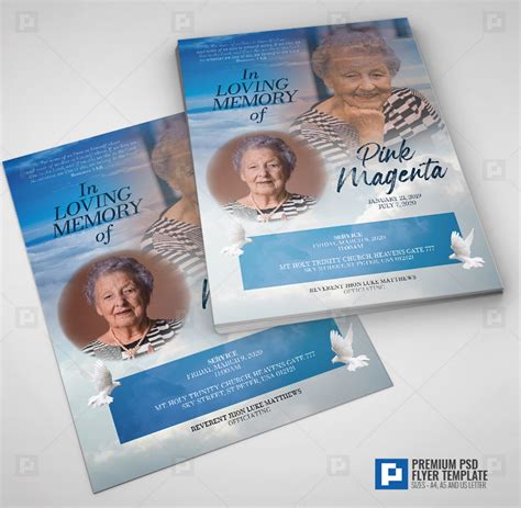 Memorial Service Program Flyer Psdpixel
