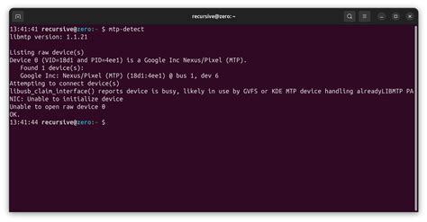 how to read data from android device in ubuntu 24 04 desktop using