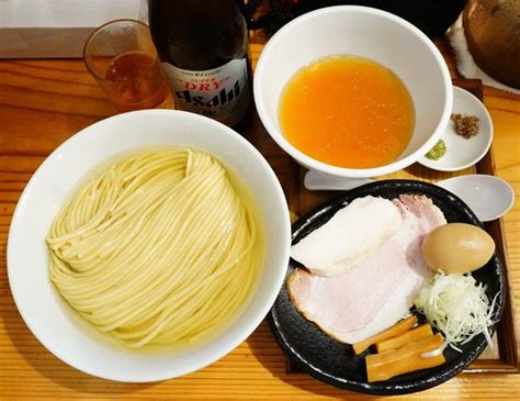 『つけ麺 塩 300g＋わさび塩＆藻塩＋味玉＋瓶ビール』麺屋鈴春のレビュー ラーメンデータベース
