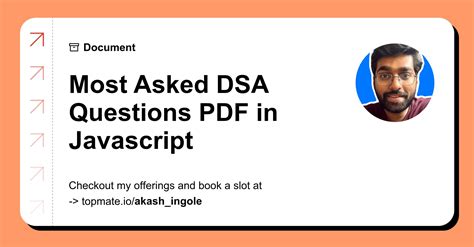 most asked dsa questions pdf in javascript 🔥 with akash ingole