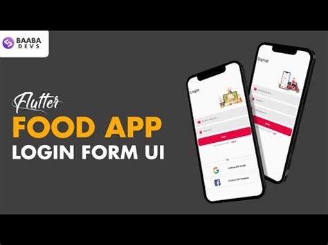 Flutter eCommerce App UI: Flutter Food Delivery App Login Screen UI | Flutter Signup Screen ...