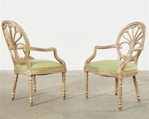 Pair Of Dennis And Leen Silver Gilt Louis Xvi Style Armchairs For Sale