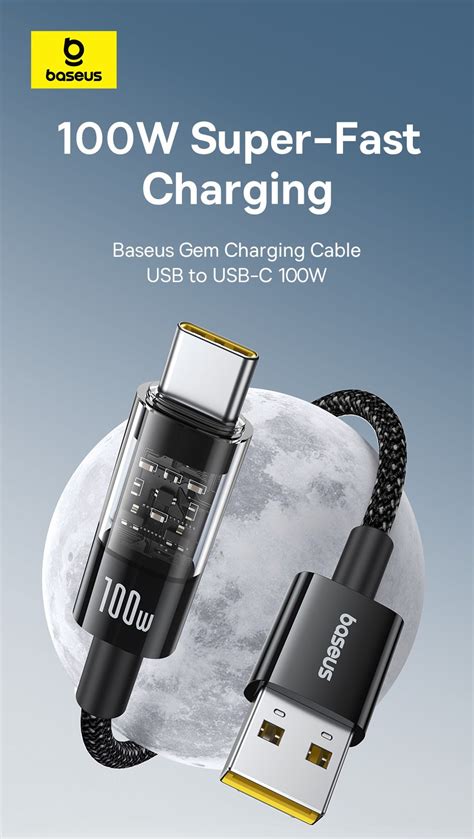 Cáp Sạc Nhanh Baseus Gem USB to C 100W Fast Charging Data Cable