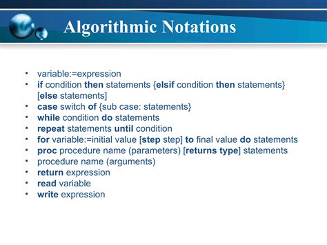 Algorithmic Notations Ppt Free Download