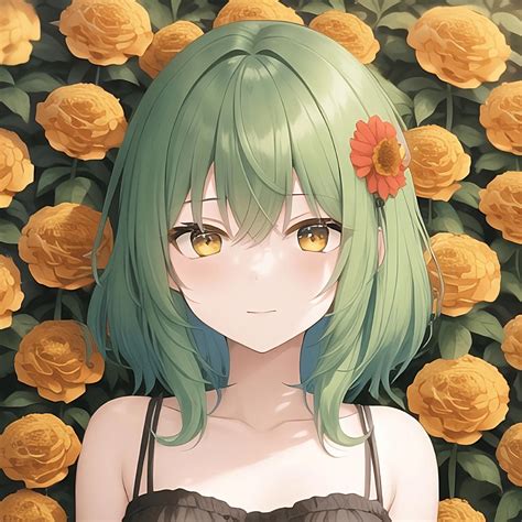 Girl With Green Hair By Krzychumen On Deviantart