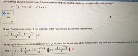 solved use synthetic division to determine if the indicated