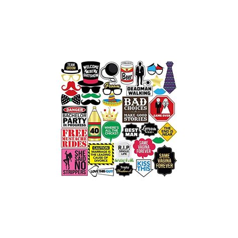 Bachelor Party Photo Booth Props 37 Pieces Funny Bachelor Party