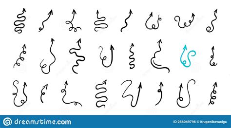 Arrows Up Set Hand Drawn Direction Indicator Elements Simple Doodle