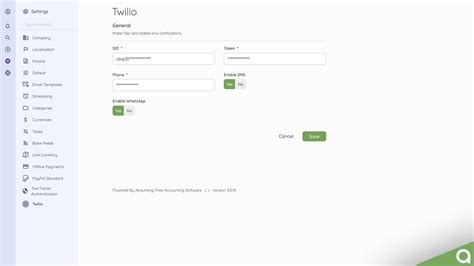 Twilio Notification App Store Akaunting