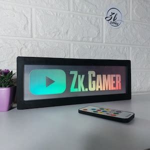 Custom Youtube Channel Name Lightbox Custom Gamer Tag Youtube Banner Gamer Gift Name Sign