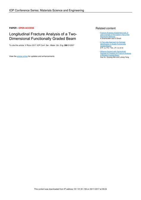 Pdf Longitudinal Fracture Analysis Of A Two Dimensional Functionally