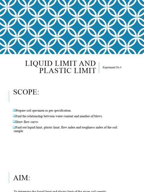 Liquid Limit And Plastic Limit Pdf Building Engineering Materials Science