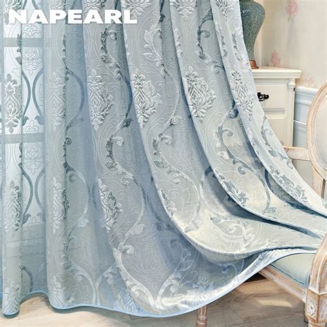 Napearl European Style Embroidery Window Tulle Sheer Blinds Curtain