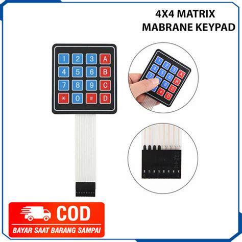 jual matrix keypad membran 16 key 4x4 membrane arduino keypad