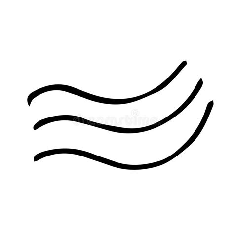 Vector Doodle Wavy Lines Stamp On Envelope Letter Stock Vector