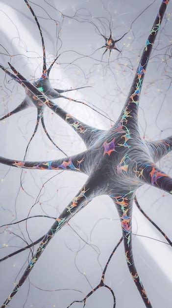 Abstract Neurons On White 3d Rendered Image Of Neuron On White Background Research Medical Conce