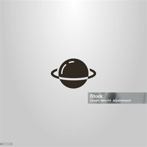 簡單的向量平面藝術輪廓標誌的卡通行星土星向量圖形及更多space And Astronomy圖片 Space And Astronomy