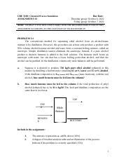 Assignment3 2022Fall Docx CBE 3318 Chemical Process Simulation