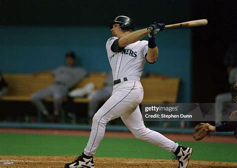 Outfielder Jay Buhner Of The Seattle Mariners Makes Contact With A News Photo Getty Images