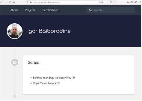 Add Series Taxonomy To Hugo Theme And Igor Baiborodine