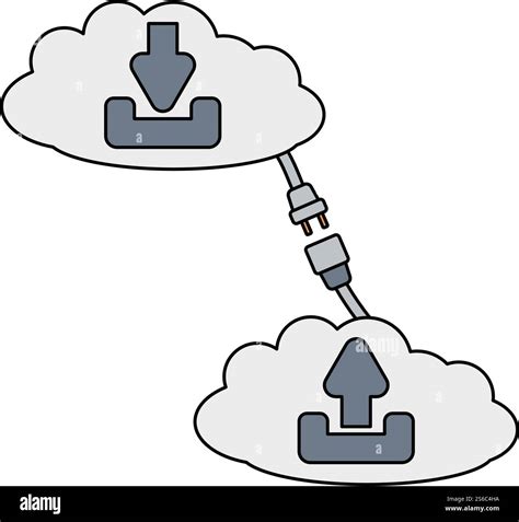 Cloud Connection Icon Editable Outline With Color Fill Design Vector Illustration Stock Vector