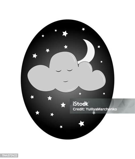 구름과 달 검은색에 대한 스톡 벡터 아트 및 기타 이미지 검은색 계절 구름 Istock