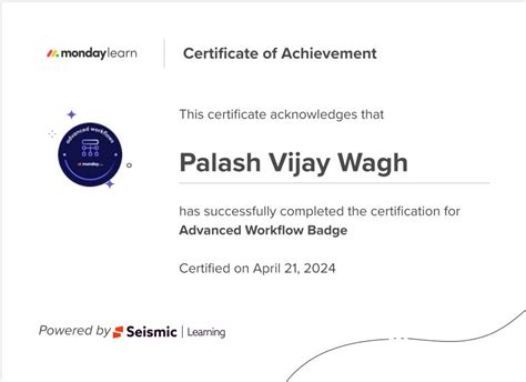 Mondaydotcom Certification Gratitude Palash Wagh