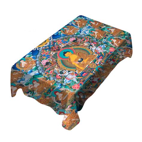 Indian Buddhism Art Thangka Kalachakra Mandala Buddha Zen Tablecloth
