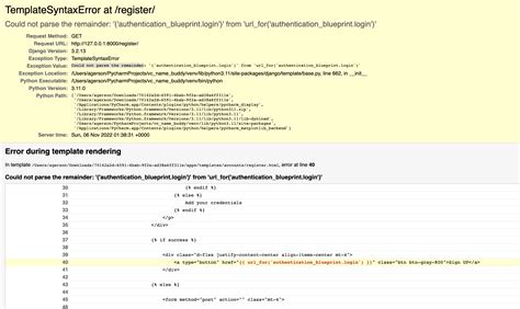 Could Not Parse The Remainder Issue App Generator Django Volt