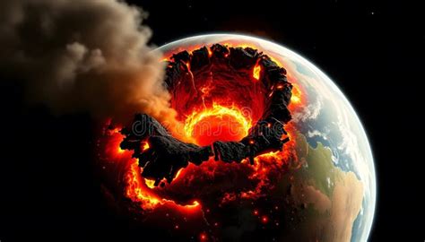 A Concept Of Planet Earth Exploding And Visible From Space Generated By Ai Stock Image Image