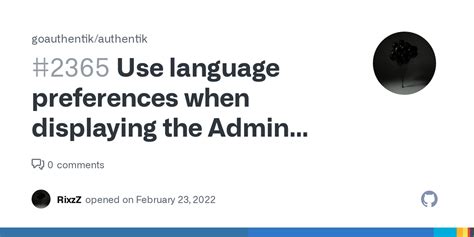 Use Language Preferences When Displaying The Admin Panel To Admin Users
