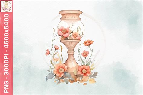 Hourglass Flower Png Sublimation Design Graphic By Roseart · Creative