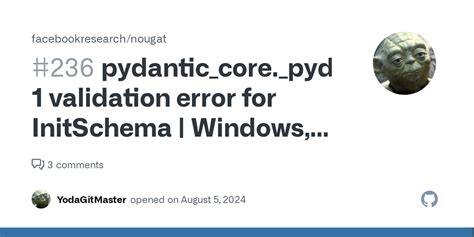 Pydanticcorepydanticcorevalidationerror 1 Validation Error For