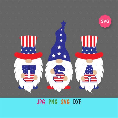 Th Of July Gnomes SVG For Cricut Gnomes USA Print For T Shirt Love America SVG Independence