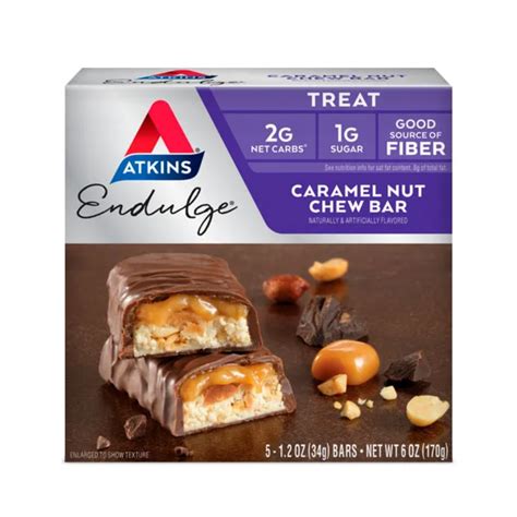 Atkins Caramel Nut Chew Bar Pack Of 5 Bars