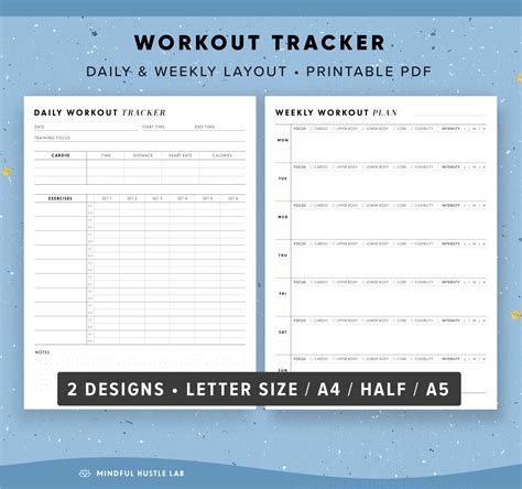 Monthly Workout Tracker Printable