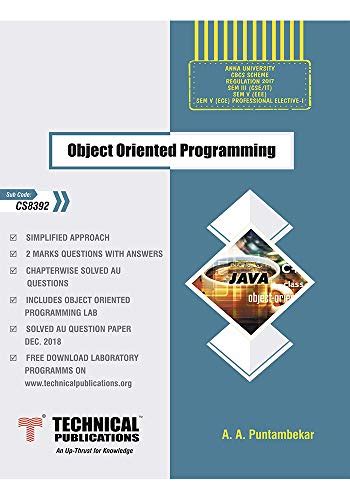 Object Oriented Programming EBook A A PUNTAMBEKAR Amazon In Kindle Store