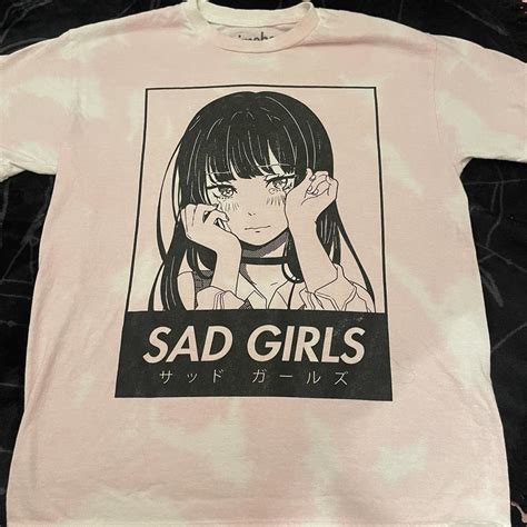 Animebae Sad Girls T Shirt Only Worn A Few Times Depop