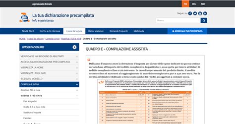 Modello 730 2023 Precompilato E Compilazione Assistita Del Quadro E Le