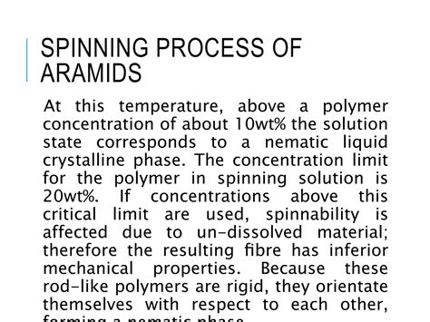 High Performance Fibers Aramid Fibers Their Spinning Techniques Pptx Chemistry Science