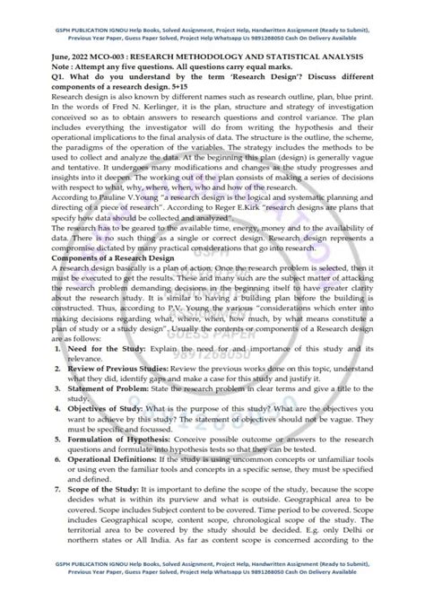 IGNOU MCO 3 Previous Year Solved Question Paper June 2022 English Medium IGNOU Solved