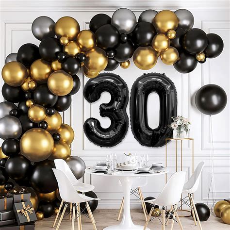 40 Inch Black 30 Balloon Numbers 30th Birthday