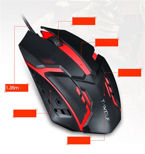 Wholesale T Wolf V1 Wired Mouse Colorful Luminous Mouse For Desktop And