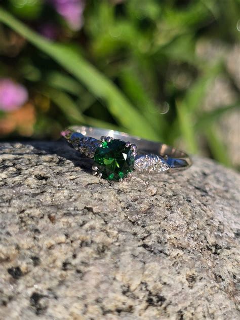 Platinum Tzavorite Garnet And Diamond Estate Ring Rambling Rose