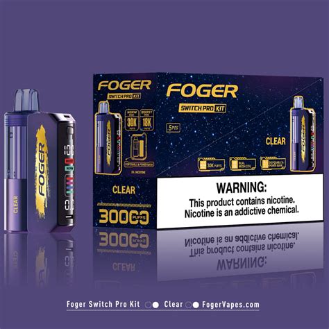 Clear Foger Switch Pro Kit 30k Puffs Pure Experience