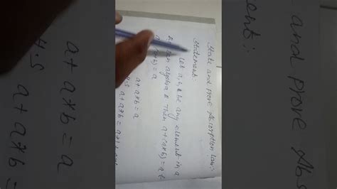 Absorption Law In Boolean Algebra Youtube