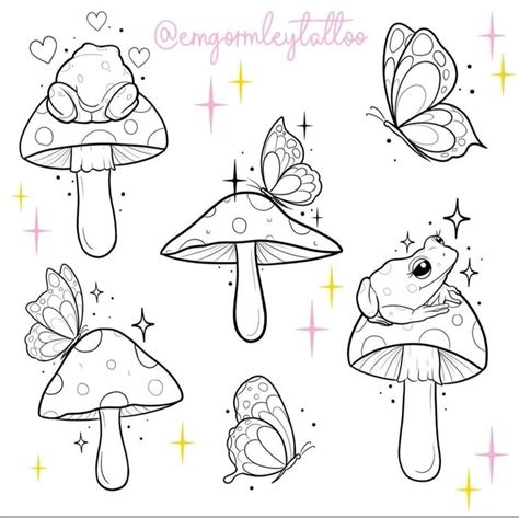 Toadstool Tattoo Ideas Tattoo Design Book Tattoo Outline Drawing Sticker Art