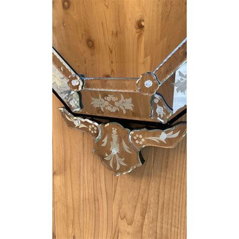 Vintage Venetian Etched Glass Wall Mirror Chairish